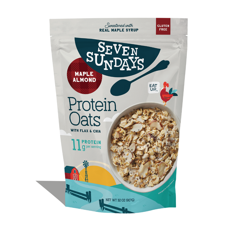 Maple Almond Protein Oats, 32oz – Seven Sundays