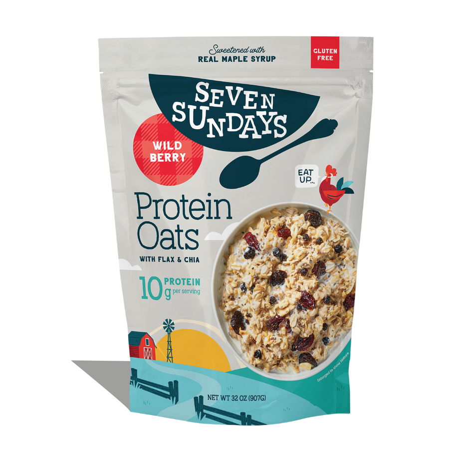 Wildberry Protein Oats, 32oz – Seven Sundays